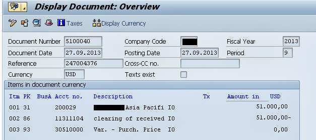 Purchase Price Variance - PPV: PPV – How SAP determines