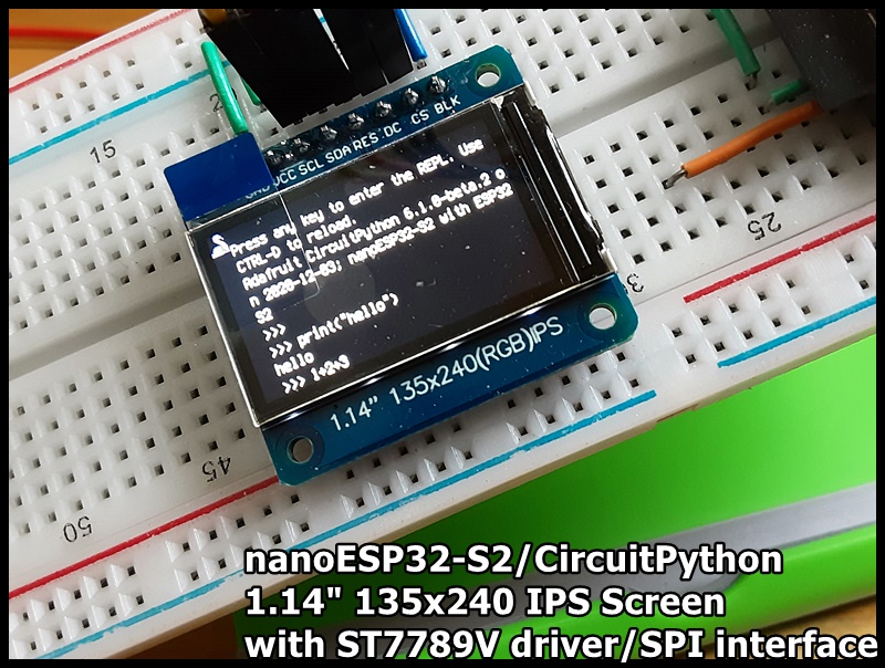Embedded Things Esp32 S2 Circuitpython Display On Ips Screen St7789 Spi Using Adafruit