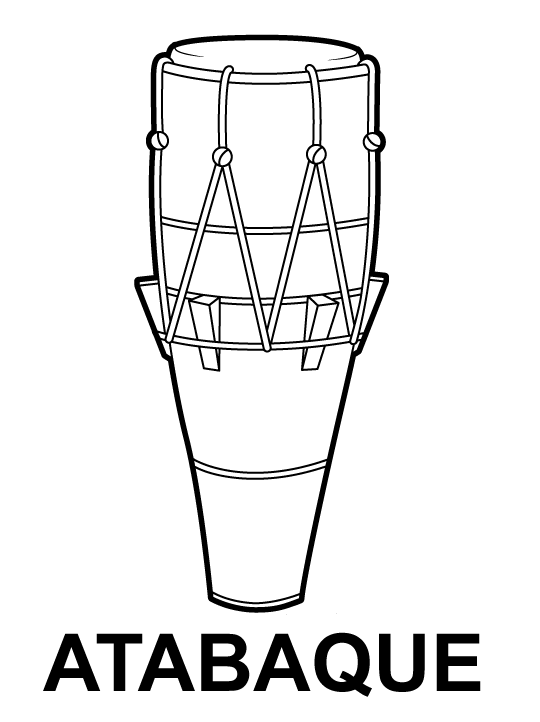 Blog de Geografia: Atabaque - Desenho para Imprimir e Colorir