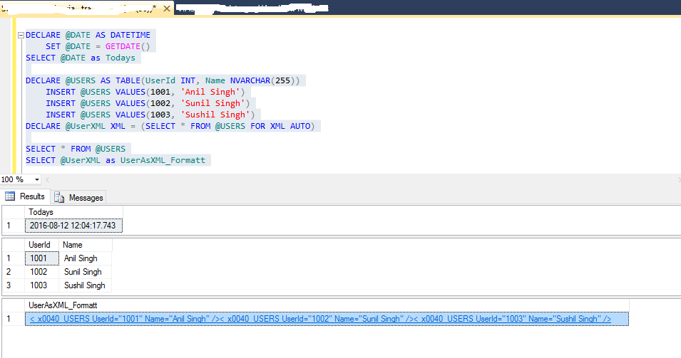 How To See The Values Of A Table Variable At Debug Time In T Sql Interview Questions Angular