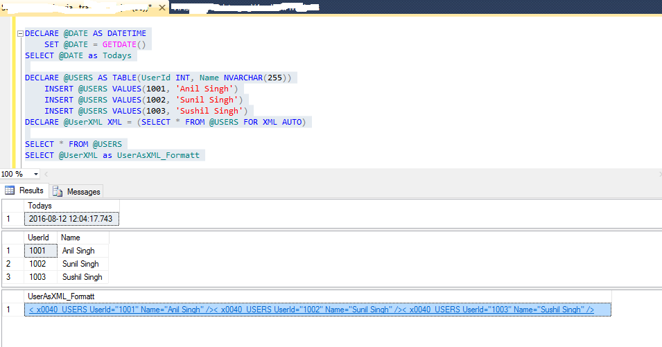 How to see the values of a table variable at debug time in T-SQL ...