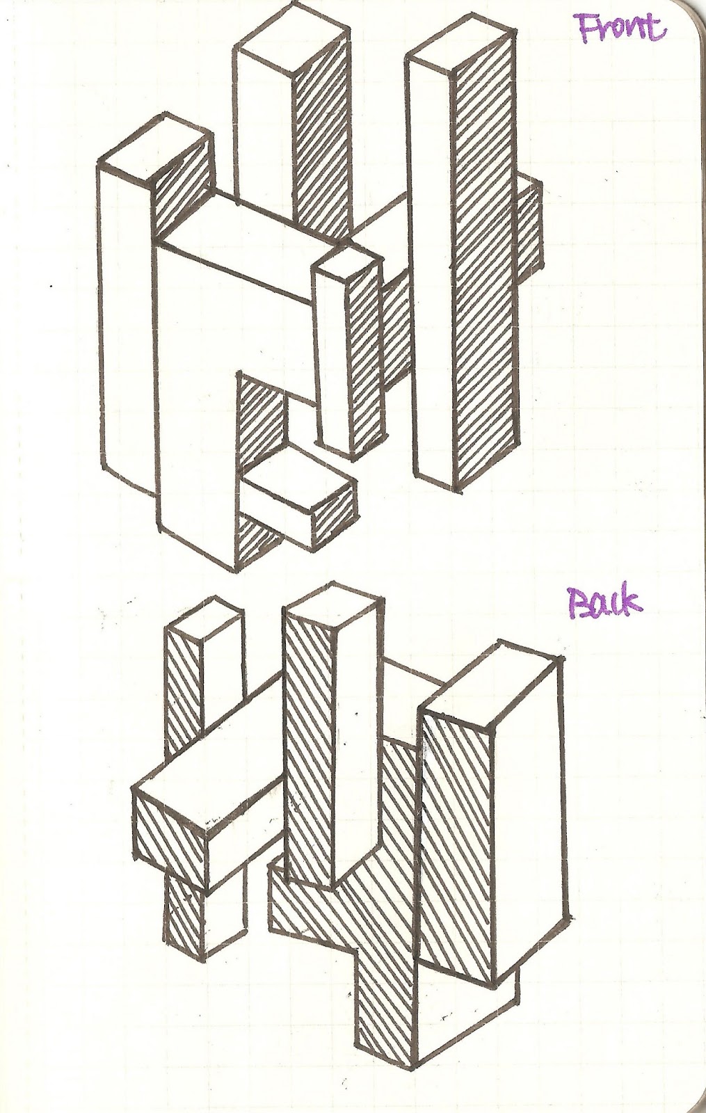Yilin Zhong: 12 Axonometric Drawings