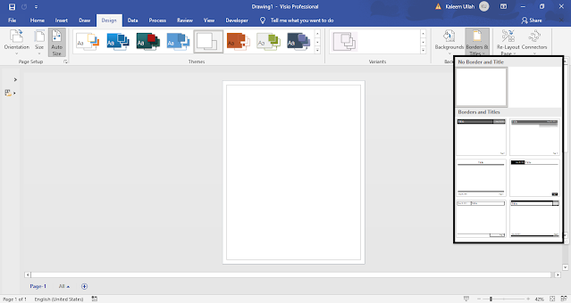 How to change Border and Title in Microsoft Visio?