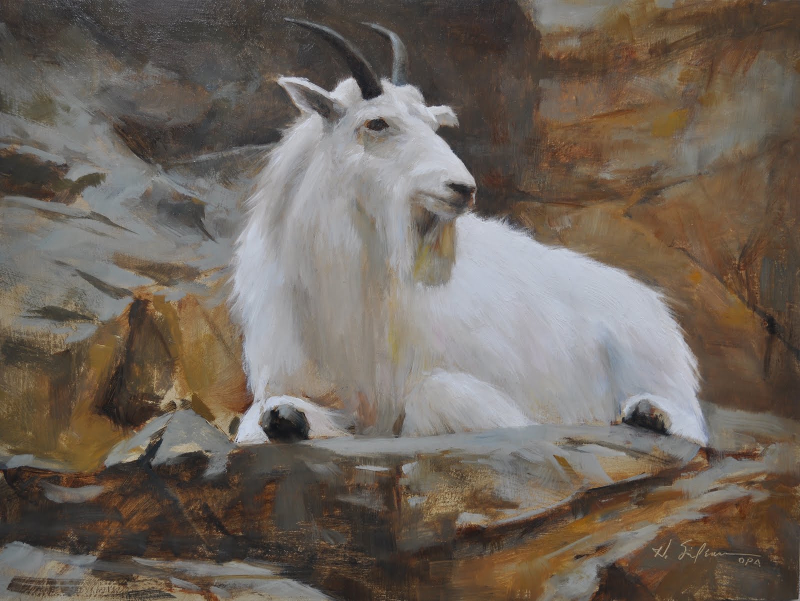 Hodges Soileau: "Mountain Goat" Alla Prima (Direct painting) demo.