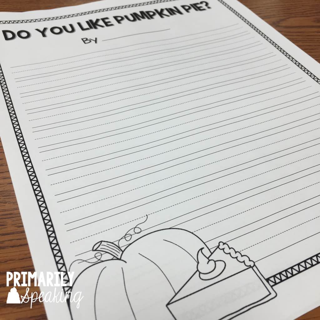 Pumpkin Pie in a Cup {Tasty Writing Activities} | Primarily Speaking