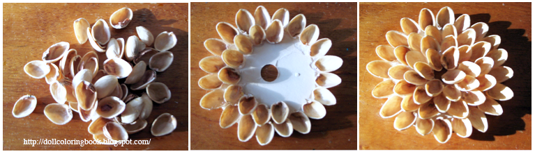 Craft a Pistachio Nut Shell Wreath | The Doll Coloring Book