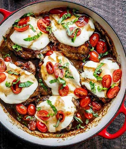 BALSAMIC GLAZED CAPRESE CHICKEN - Food, recipe,keto