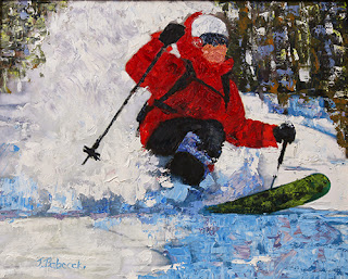 Daily Painters Abstract Gallery: Skier, Ski Painting, Winter Landscape ...
