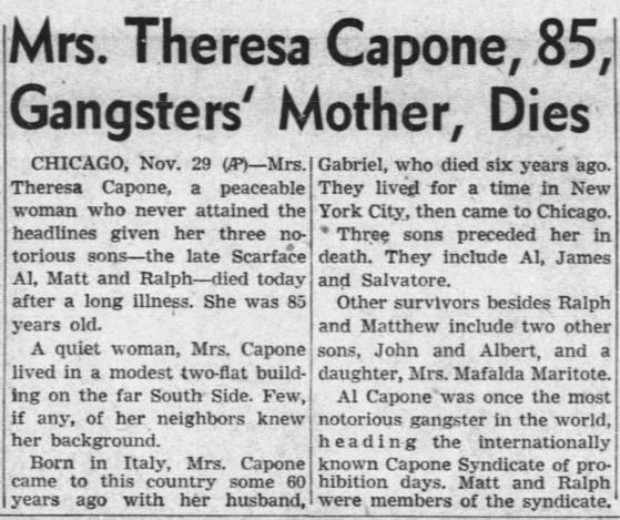 Under Every Tombstone: SISTER SAYS AL CAPONE IS DEAR, KIND AND GENTLE ...