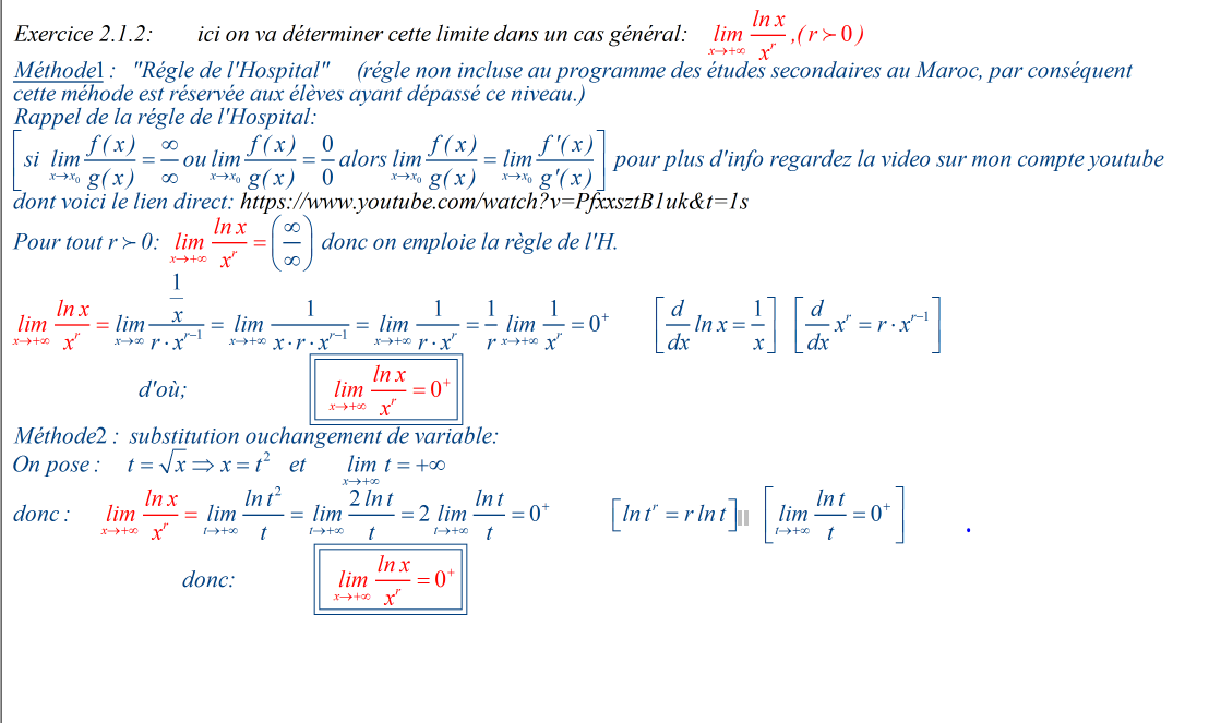 lim (infinity) (ln'(x)/sqrt(x)) & general cas lim (infinity) (ln'(x)/(x ...
