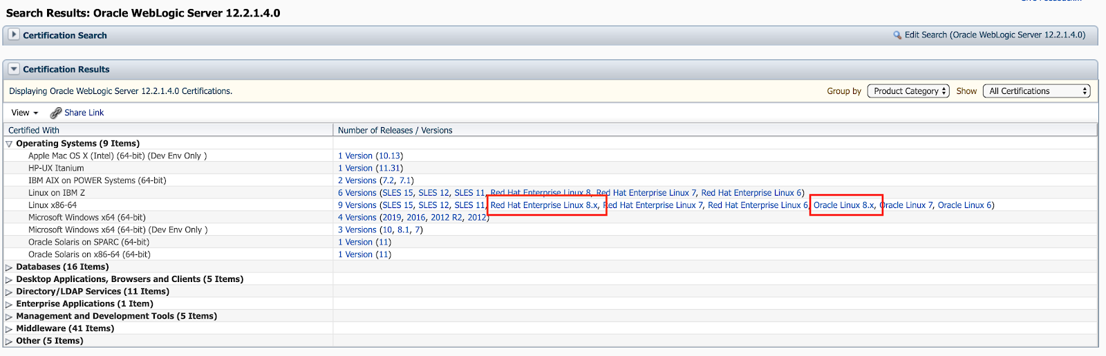 Oracle Fusion Middleware 122140 Certified With Linux 8 ~ Dirk Nachbar This Blog Is