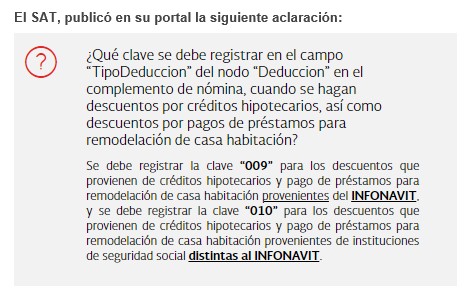 AGNUS CONTADORES: INFONAVIT - clave SAT para RETENCIÓN INFONAVIT