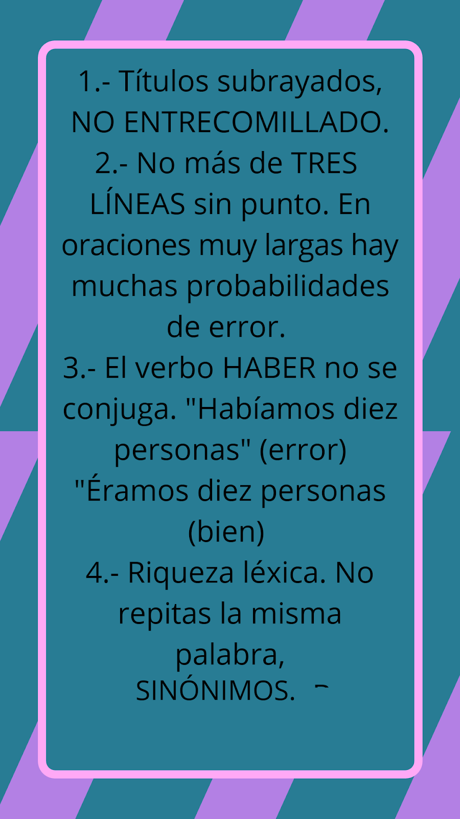 DAME TUS PALABRAS: ERRORES COMUNES