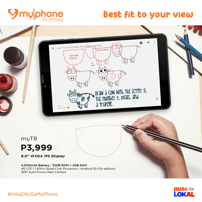 MyPhone intros myT8 Android 10 (Go edition) tablet with LTE for PHP 3,999