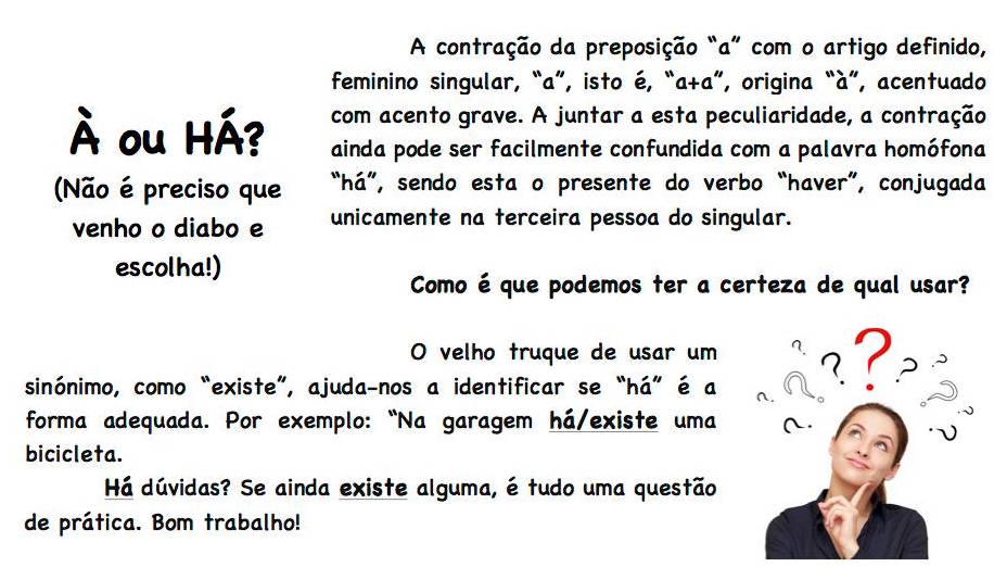 Falamos e Aprendemos Português: À ou Há?