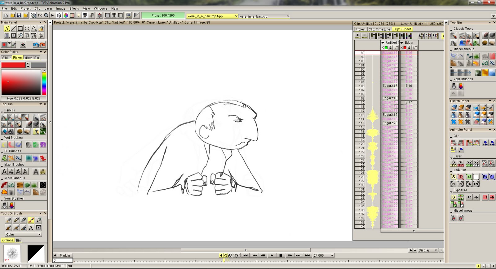 Chris Cormier Art & Animation: TVPaint Screen Shot