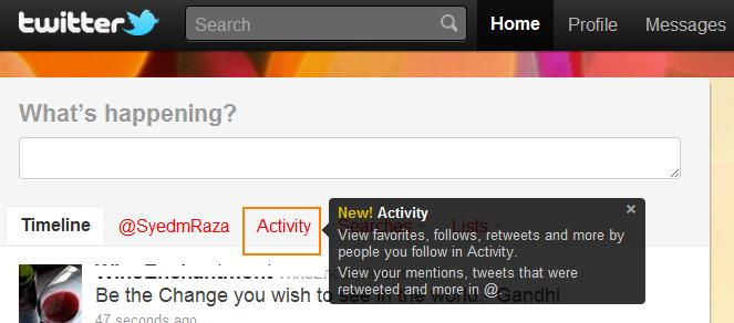 What does that activity tab do?