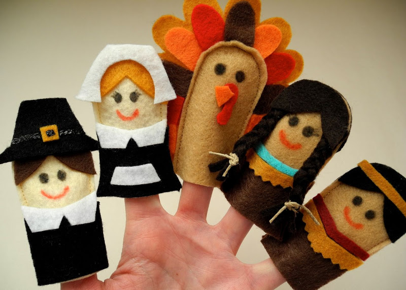 A Song of Sixpence: thanksgiving puppets