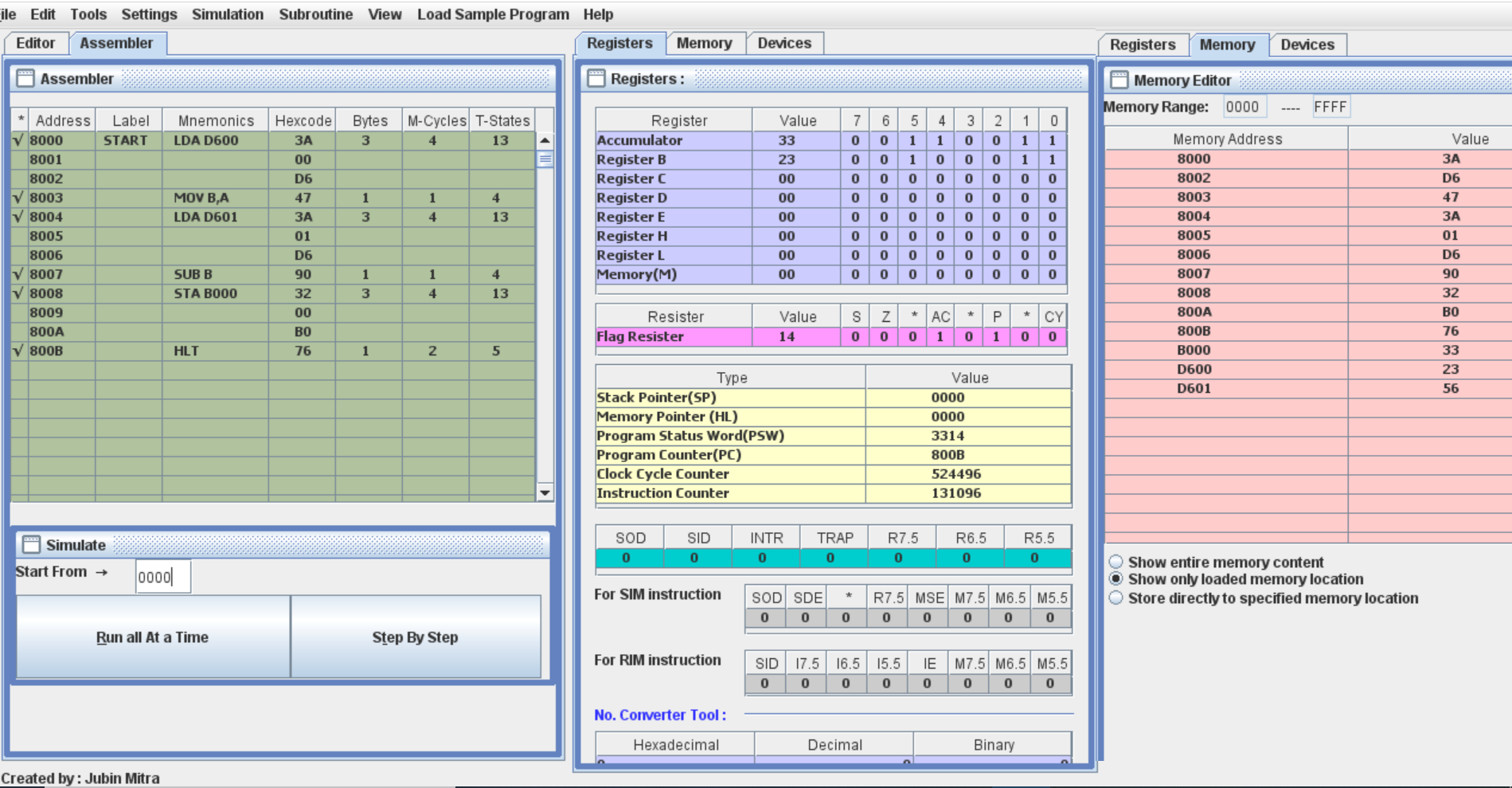 Write an assembly language program to SUBTRACT two data bytes which are ...