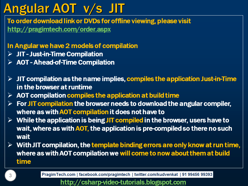 Sql server, .net and c# video tutorial: Angular AOT vs JIT - Slides Sql server, .net and c# video tutorial: Angular AOT vs JIT - Slides