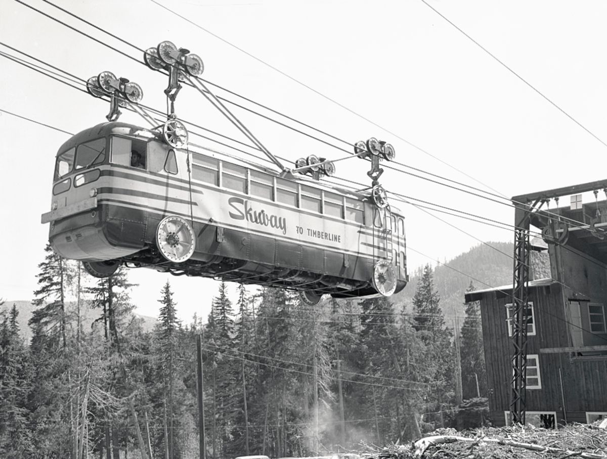 Vintage Photographs of the Skiway Sky Bus Lift Used on Mt. Hood, Oregon ...