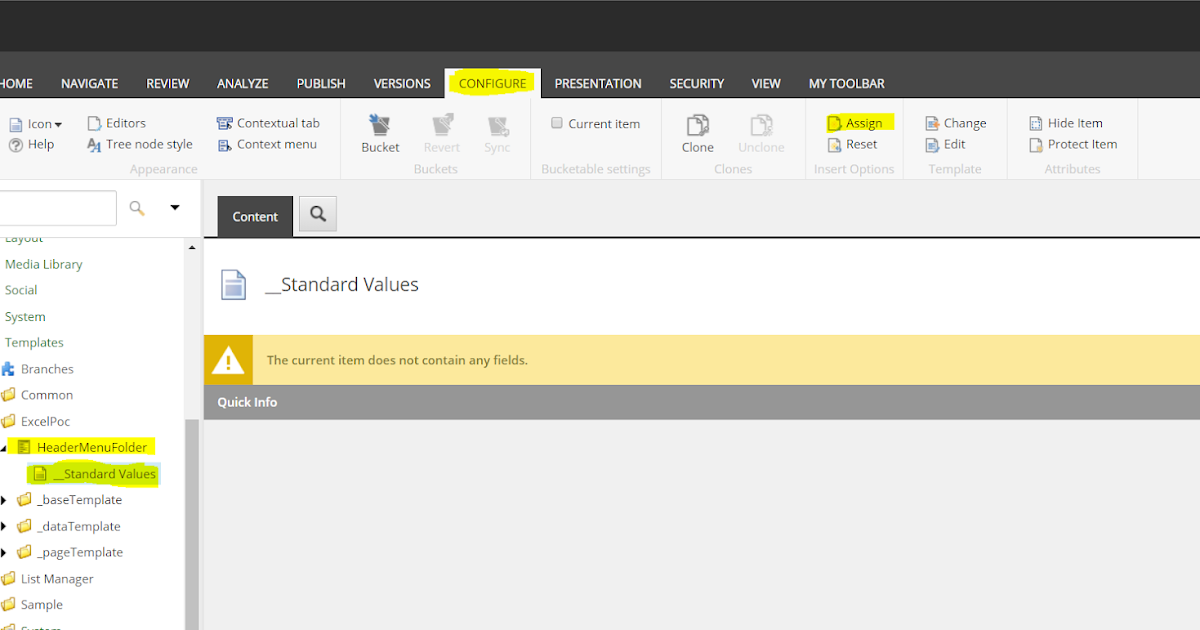 Configure Insert Option In Sitecore