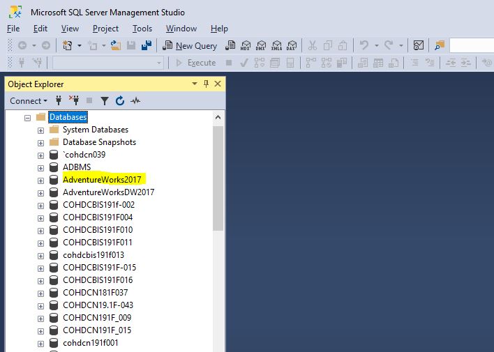 Restore AdventureWorks2017.bak file into SQL Server 2017 - Pubudu Dewagama
