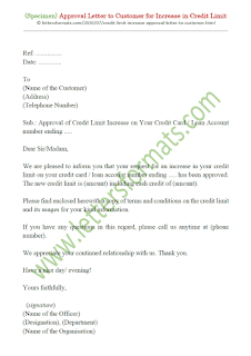 Sample Approval Letter to Customer for Increase in Credit Limit