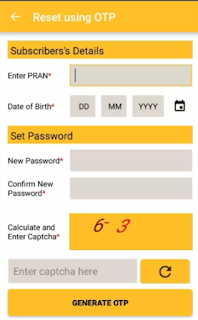 How to reset NPS password using NPS mobile application?