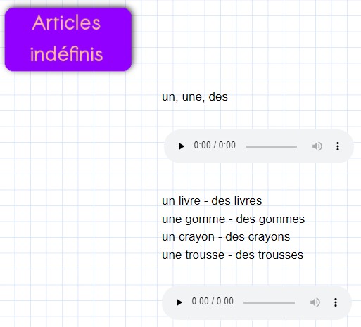 Le blog de FLE de madame Lourido: Les articles définis et indéfinis et ...