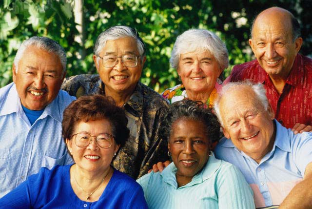 Diverse Group Of Elderly People