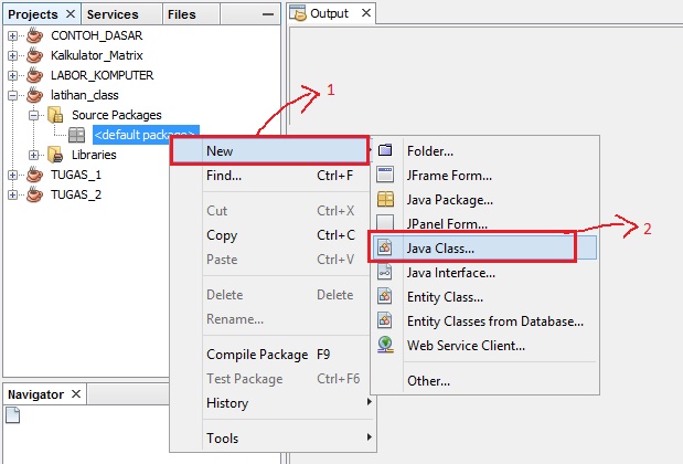 DASAR-DASAR JAVA NETBEANS - CARA MEMBUAT CLASS BARU ~ JONCODE