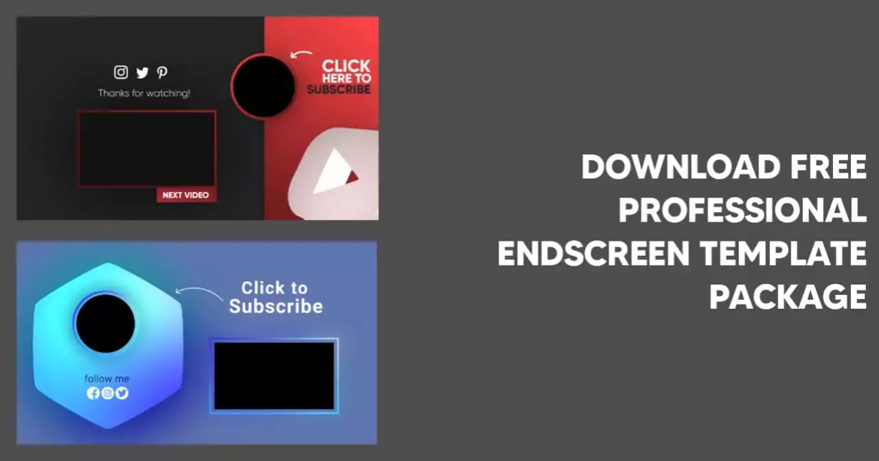 Free and Customizable YouTube End Screen Video Template - The Web Trick
