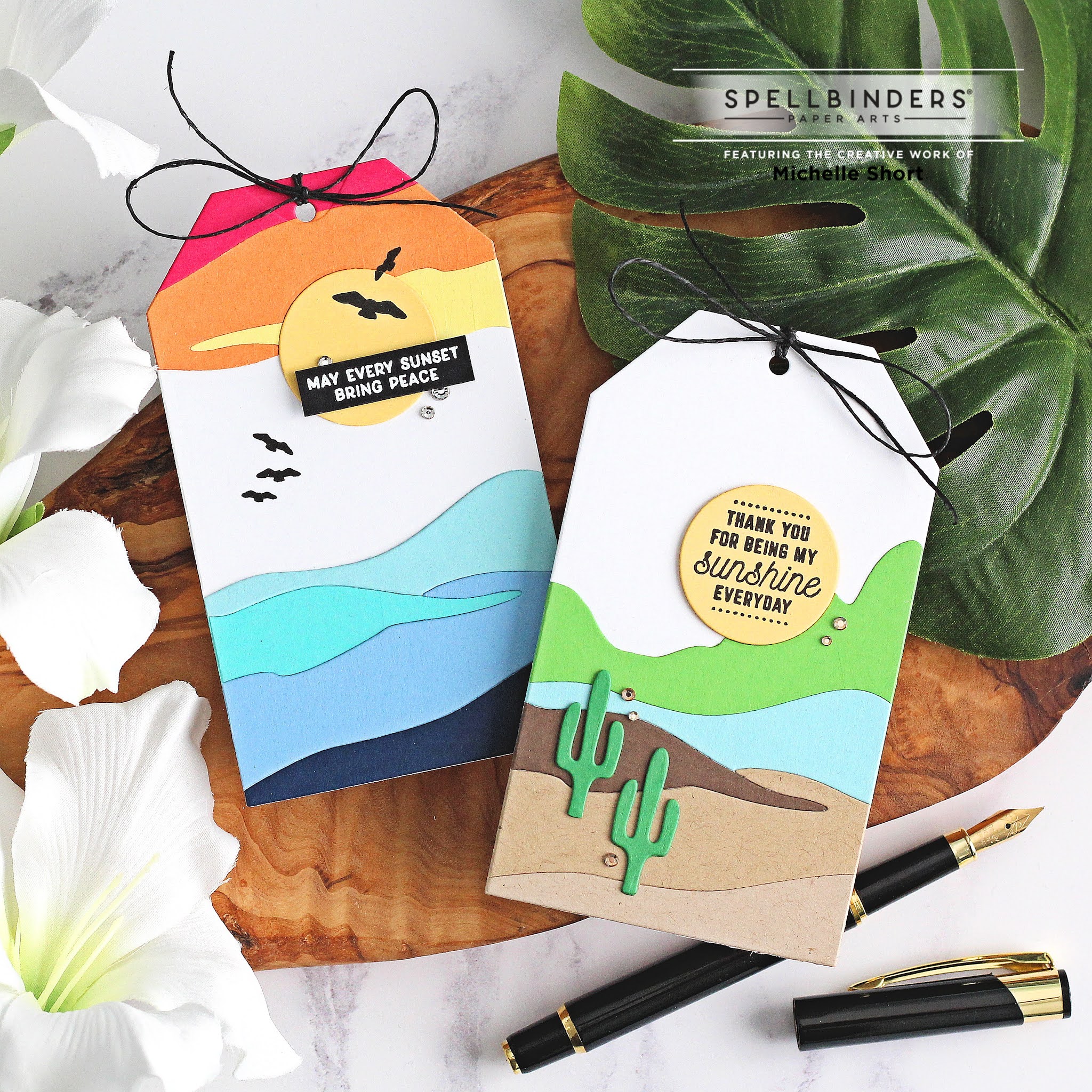 The Card Grotto: Spellbinders | Colorblock Landscape + Circle of Sunshine