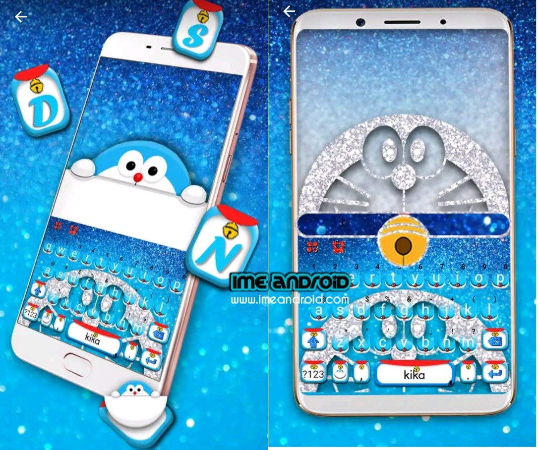1. Tema keyboard silver robot cat.