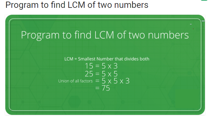 C Program to find LCM of two numbers - w3ajay