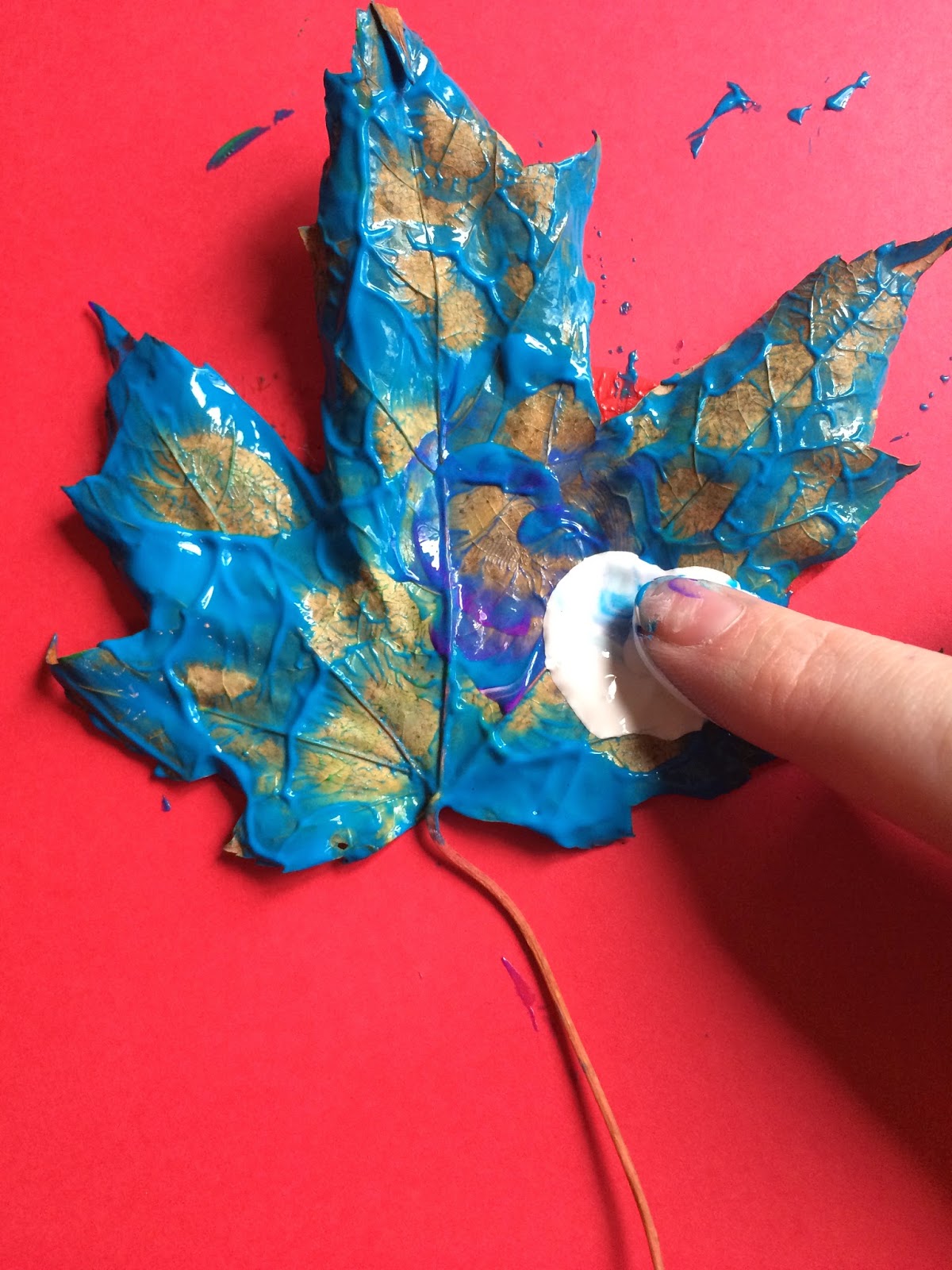 Mini Monets and Mommies: Fall Leaf Finger Paint Art