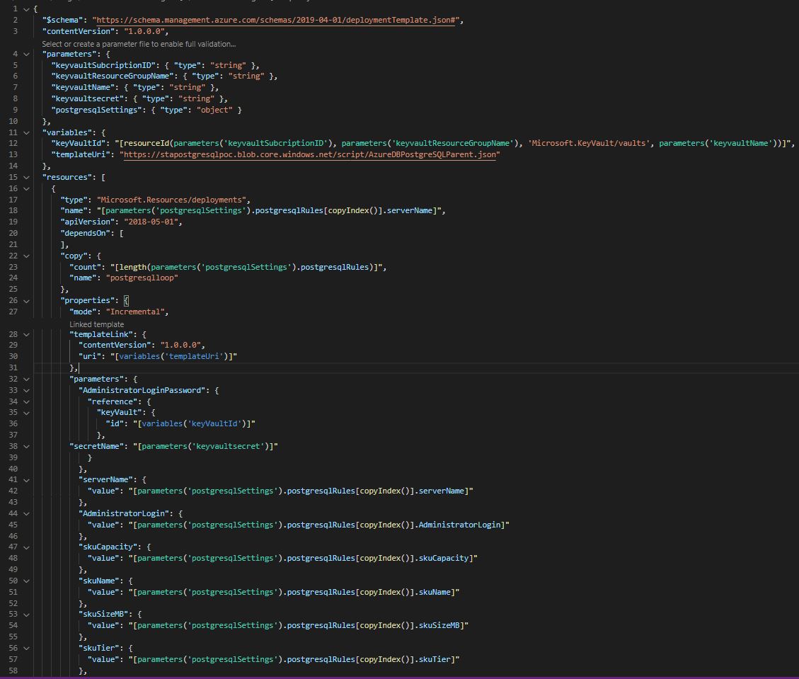 Deploy Azure Database for PostgreSQL using ARM template