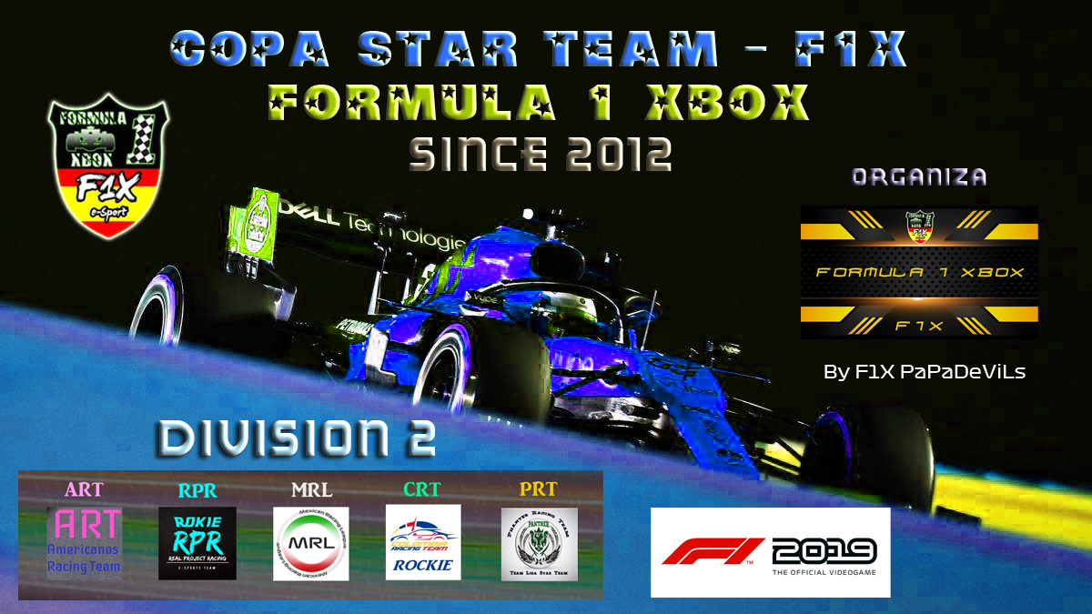 F1 2019 - XB1 * COPA STAR TEAM II - F1X * DIVISION 2 * DIPLOMAS DE LOS 3 PRIMEROS TEAMS & 5 ...
