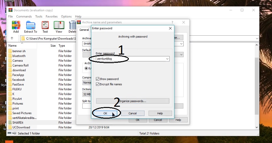 Cara compress file atau folder dan memberinya password - BRO-TECHNO