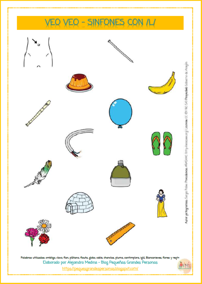 PEQUEÑAS GRANDES PERSONAS: TABLERO VEO-VEO (SINFONES CON L Y R)