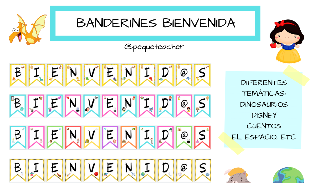 BANDERINES DESCARGABLES DE BIENVENIDA - DIFERENTES TEMÁTICAS ...