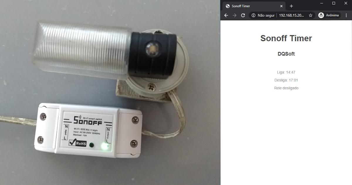 DQSoft: Sonoff Basic: Transformando num Timer Controlado via Browser