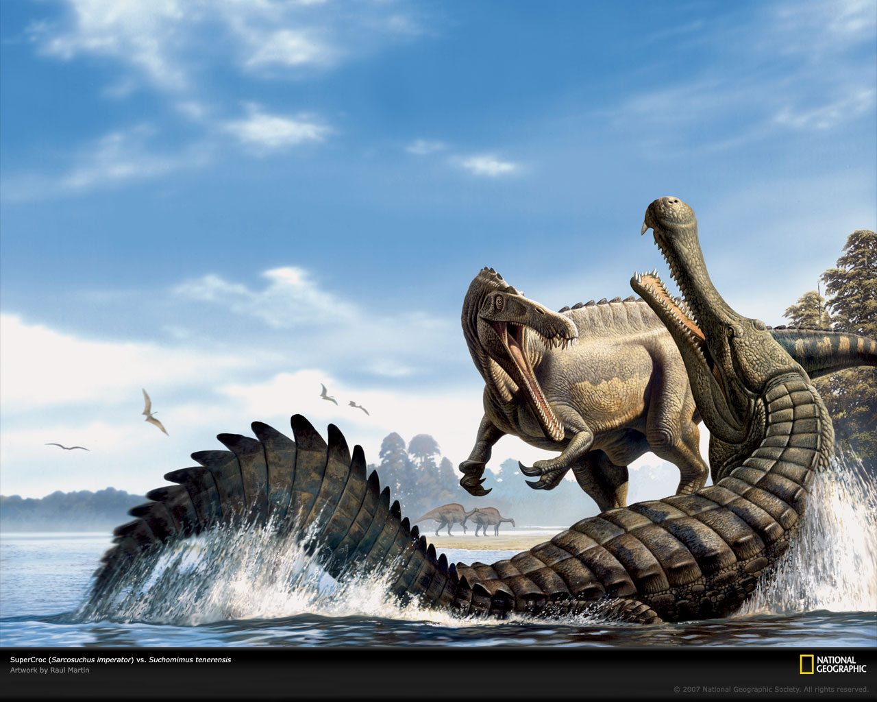 The Palaeo Post: Paleoart: Super Croc Ambush