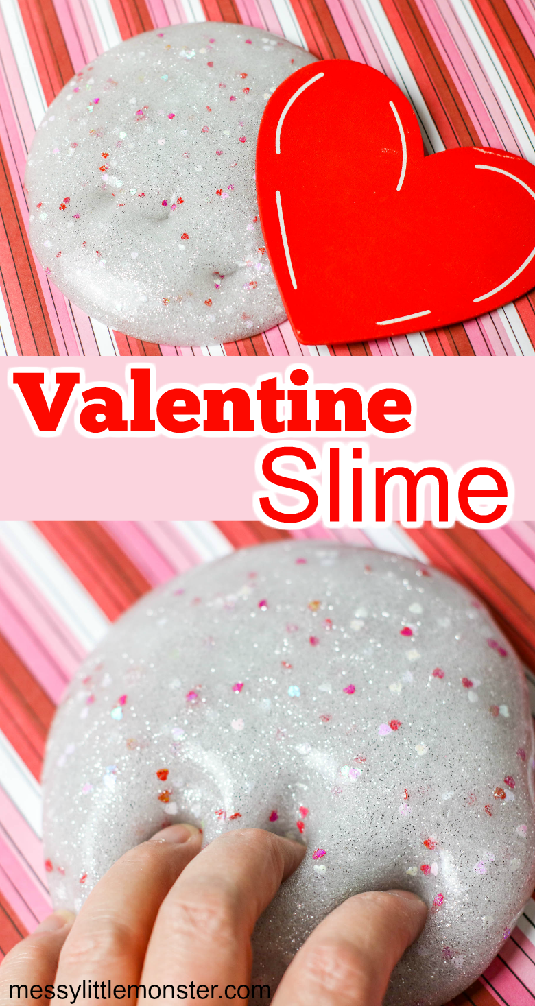 Glitzy Valentine's Day Slime Recipe - Messy Little Monster
