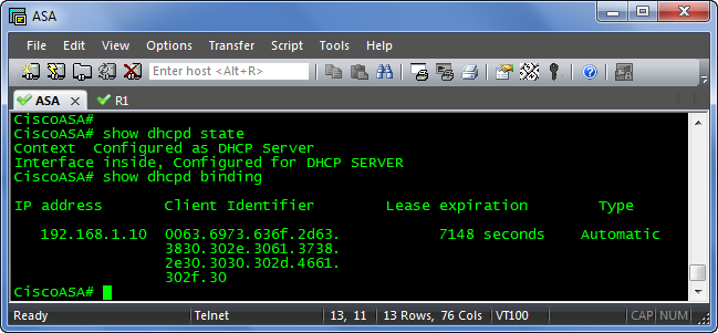 Servidor DHCP en el Cisco ASA - Seguridad y Redes