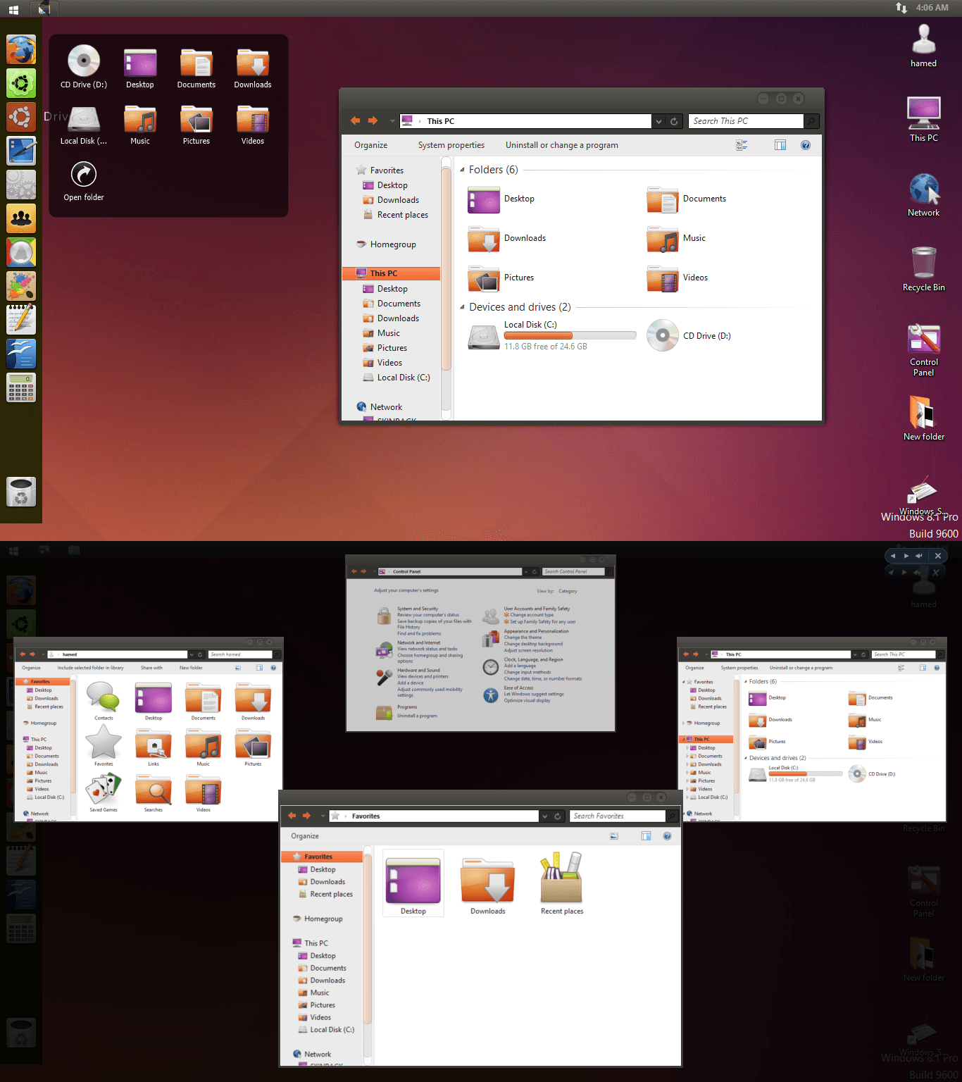 Ubuntu 3.0 SkinPack Tuyệt Đẹp For Windows 7/ 8/8.1 | Viết bởi lone0