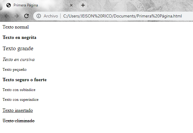 Conceptos básicos de HTML: Formatos de texto