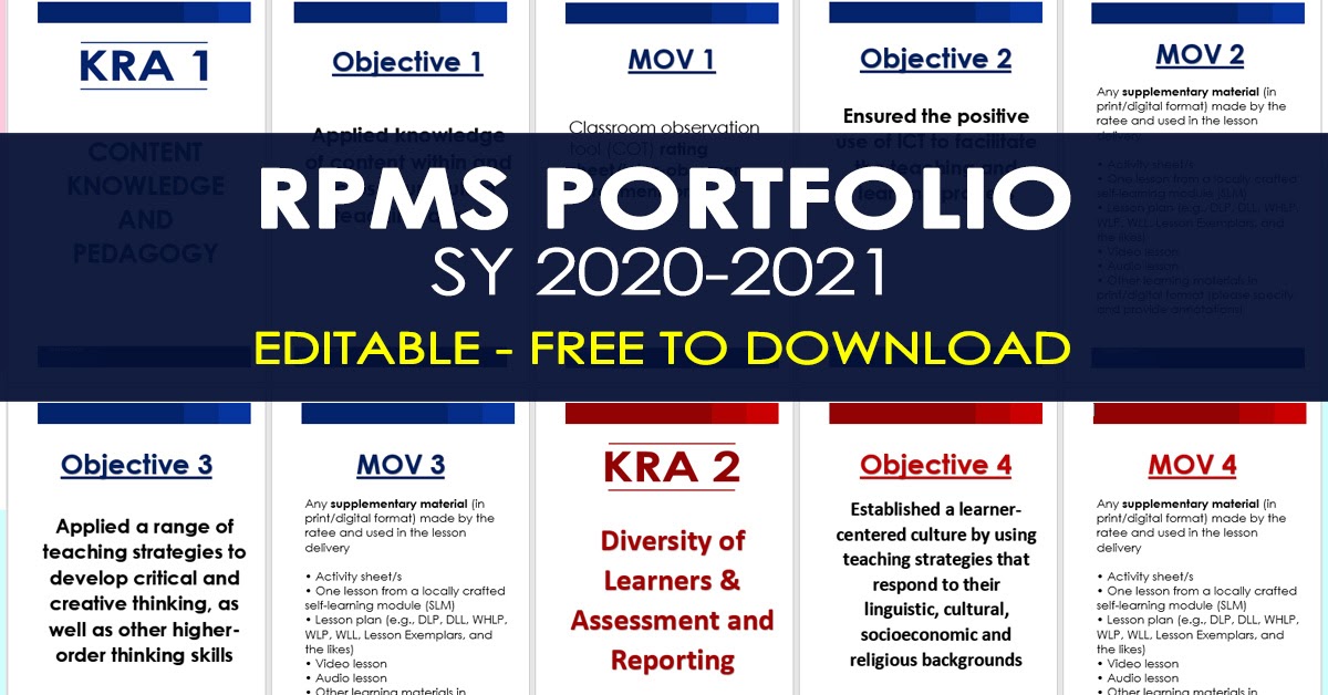 RPMS PORTFOLIO (Editable) SY 2020-2021 - Free Download - DepEd Click