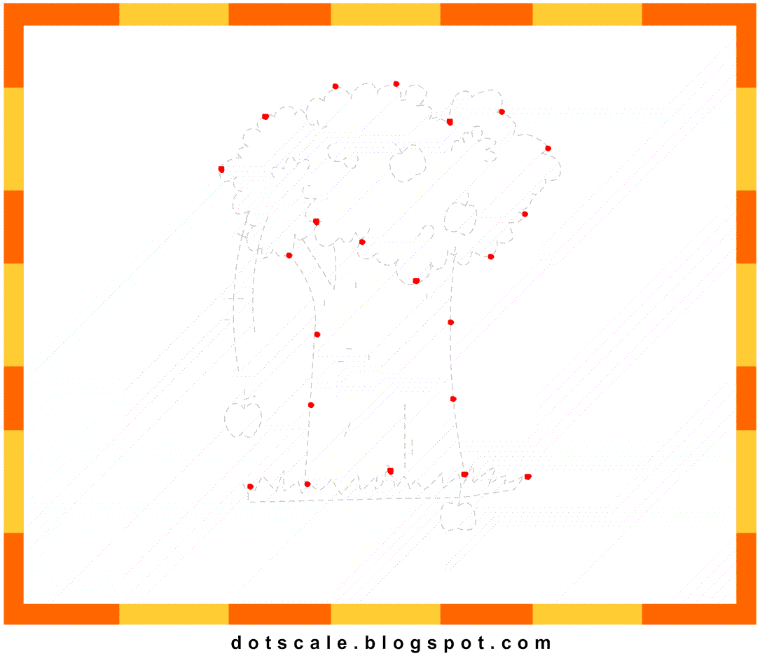Kids Printable Dot to Dot Free: Apple Tree Dot to dot